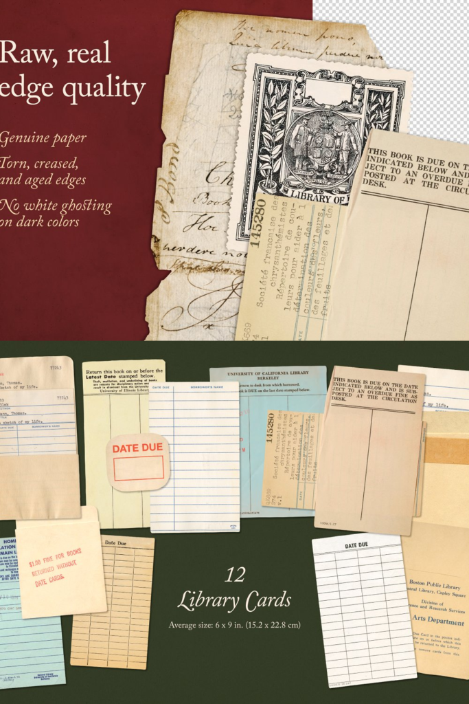 50 Vintage Library Ephemera – MasterBundles