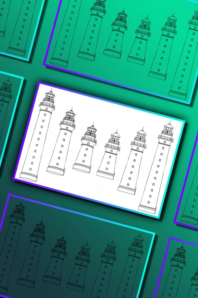 Vector Outline Lighthouse Beacon Set – MasterBundles