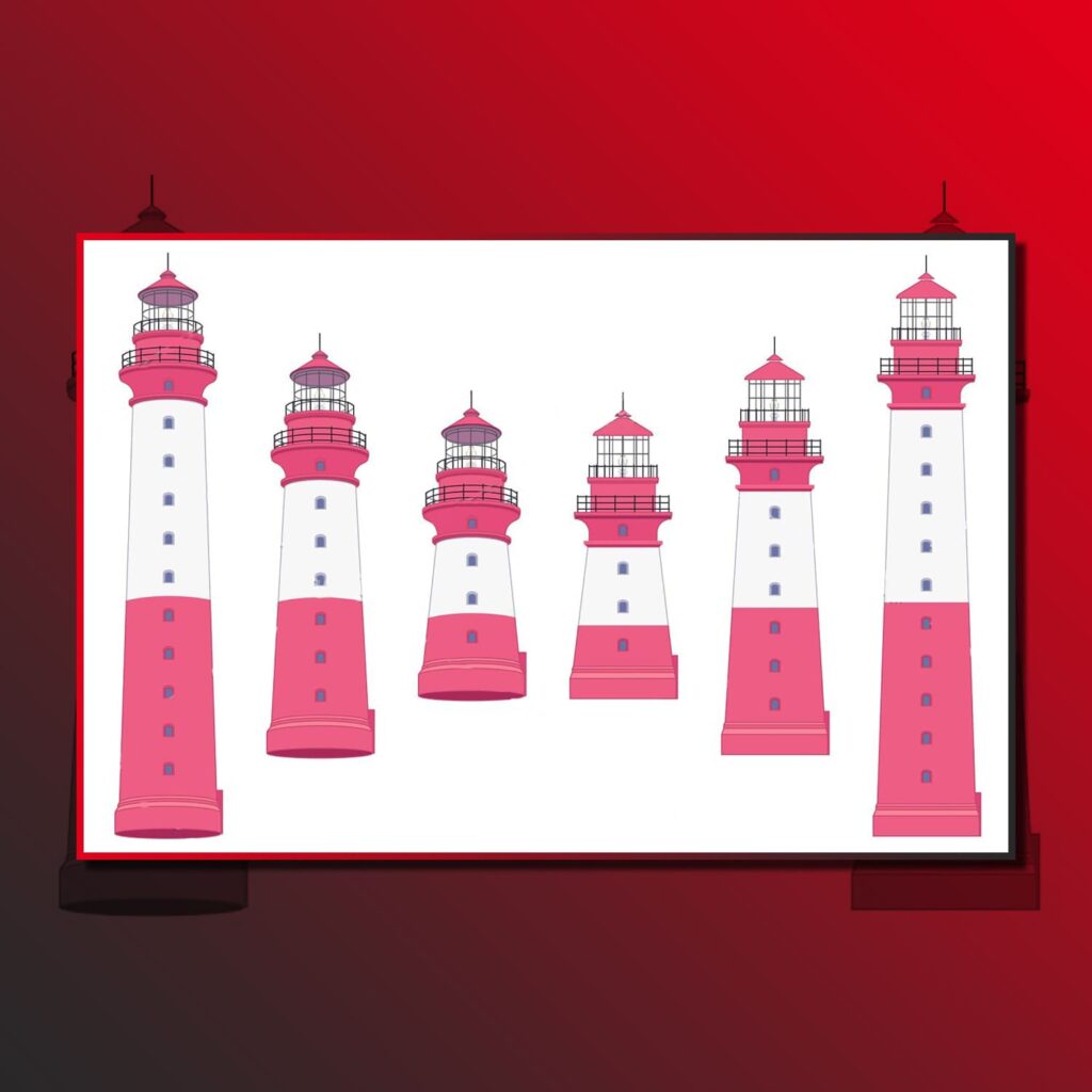 Vector Outline Lighthouse Beacon Set – MasterBundles