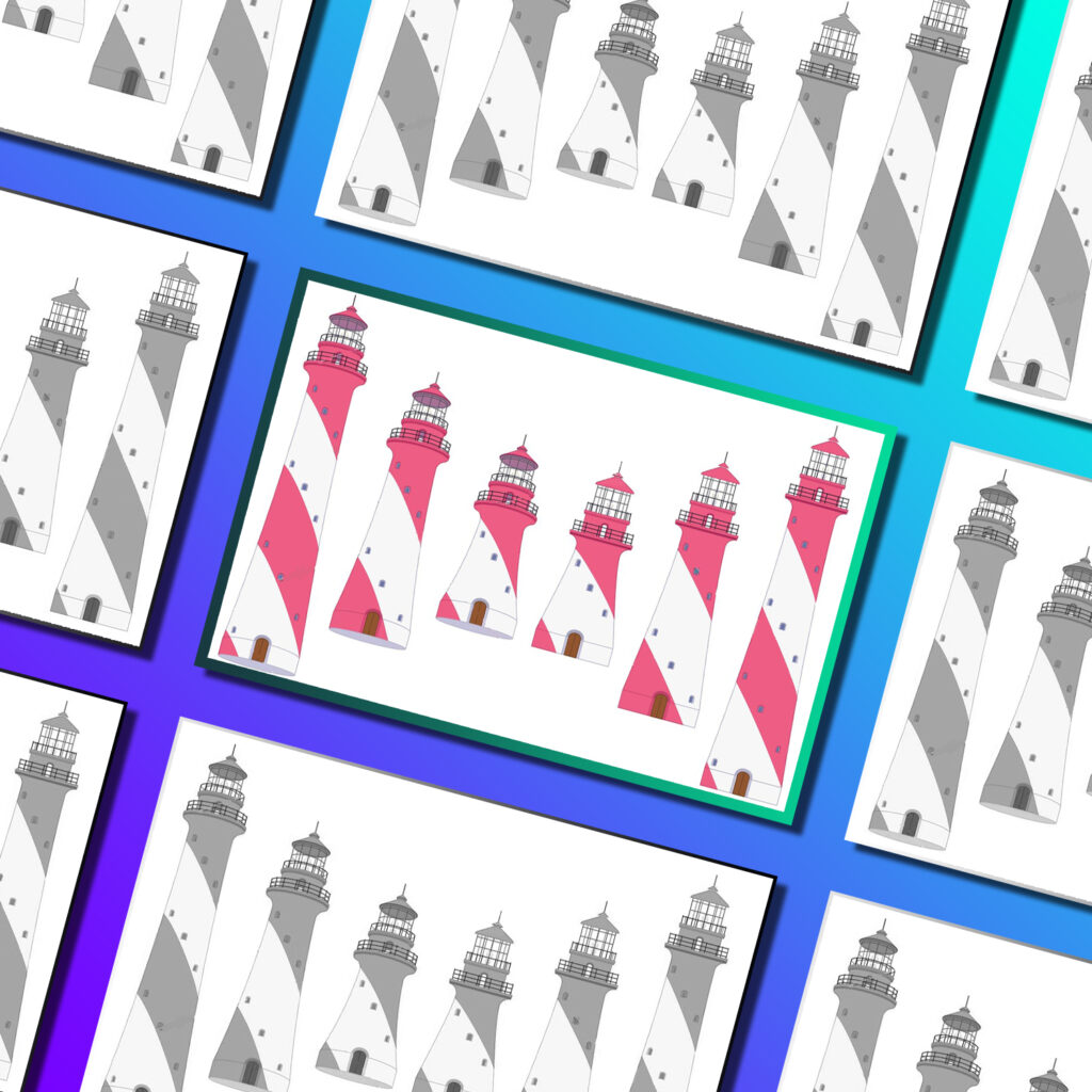 Vector Outline Lighthouse Beacon Set – MasterBundles