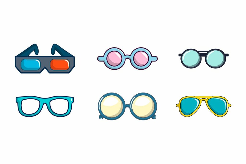 Glasses Icon Set, Cartoon Style – MasterBundles
