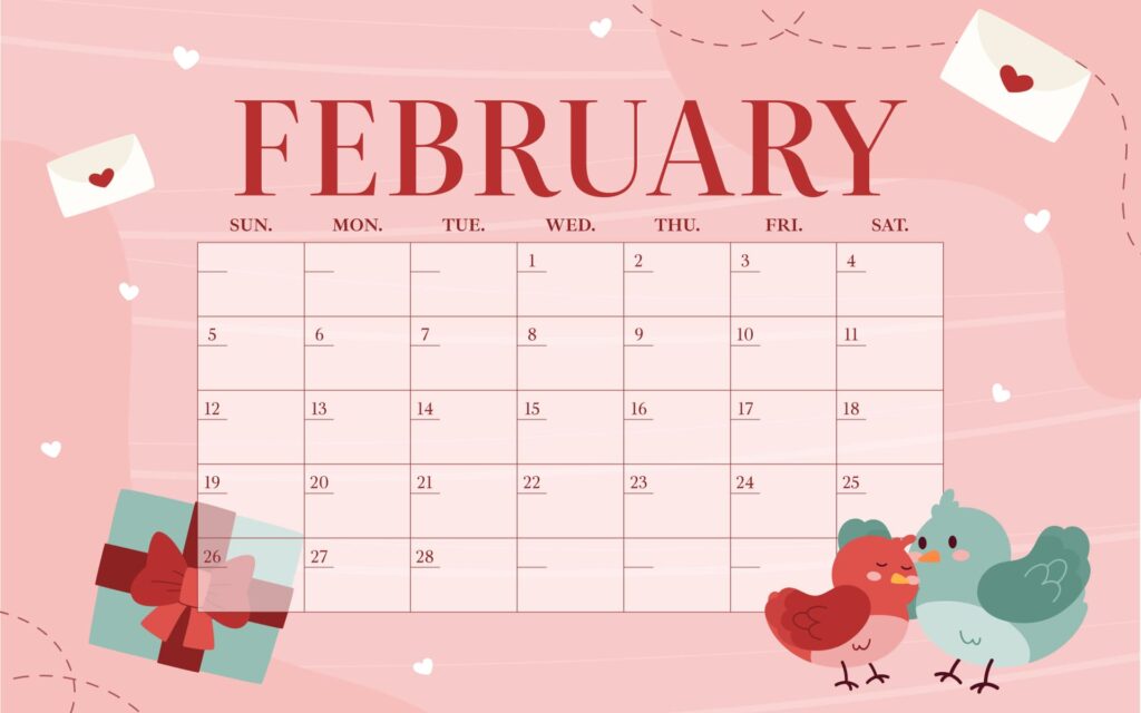 Free Calendar for February – MasterBundles