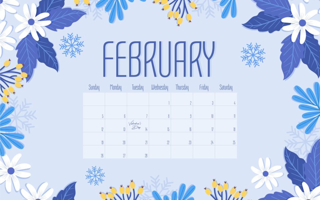 Free February Calendar with Holidays – MasterBundles