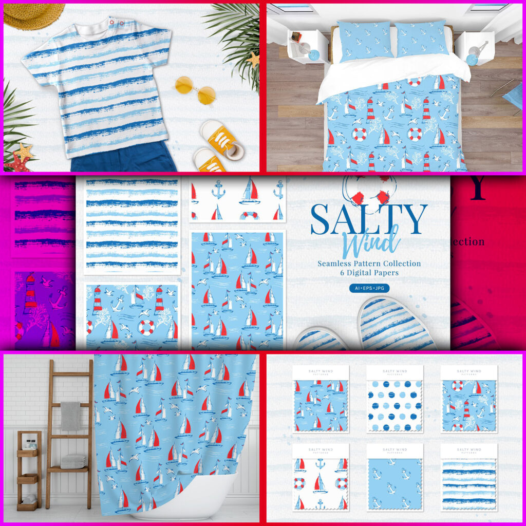 Salty Wind - Patterns Collection – MasterBundles