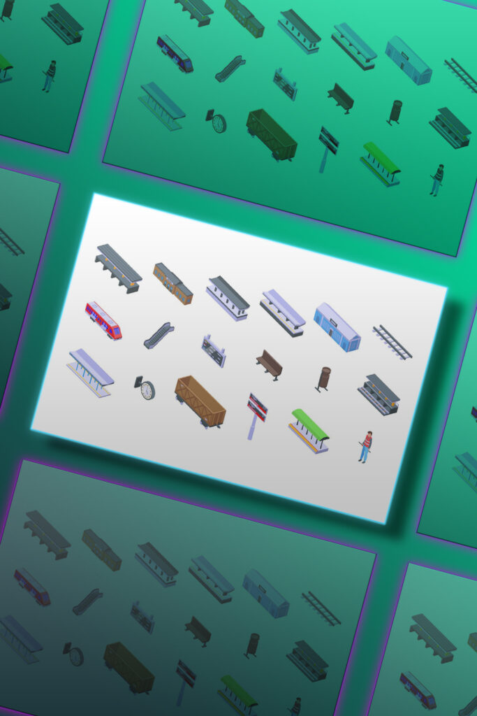 Railway Platform Icons Set – MasterBundles