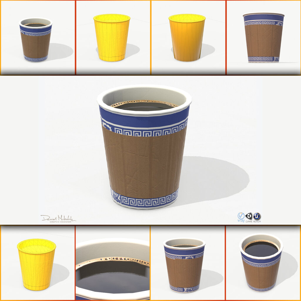 Paper Coffe Cup Low Poly PBR – MasterBundles