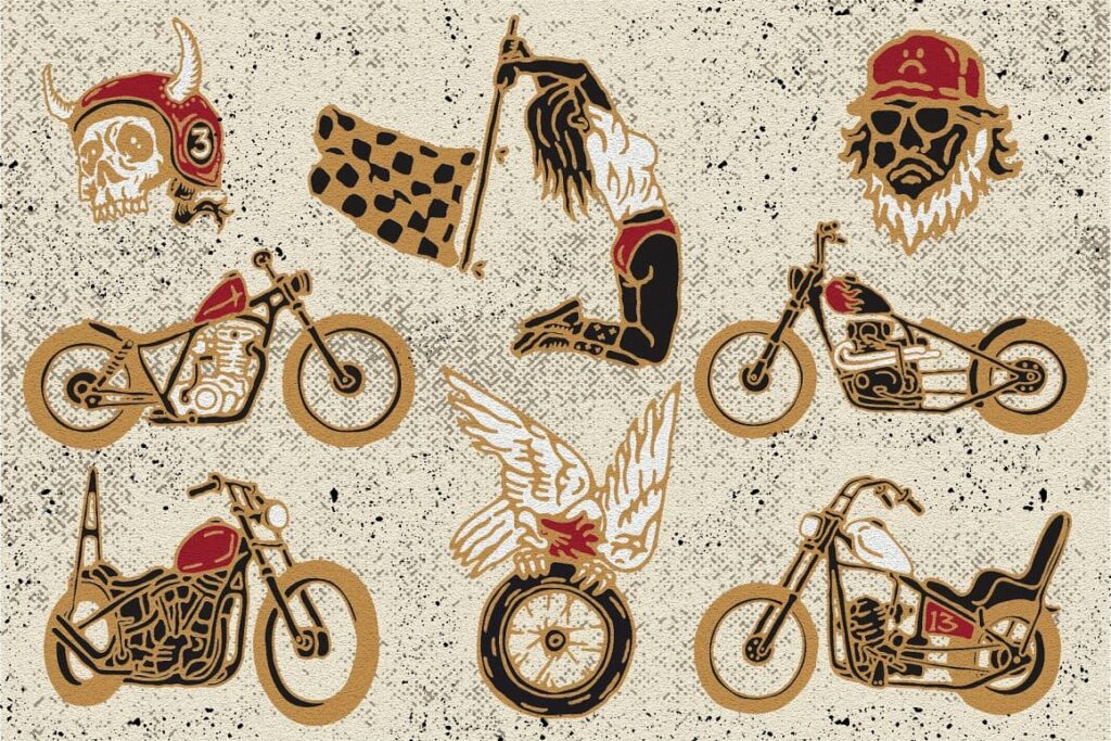 Motorcycle Chopper Illustration – MasterBundles