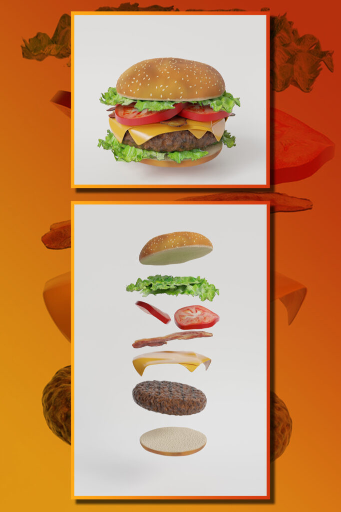 Realistic 3d Model Classic Burger – MasterBundles