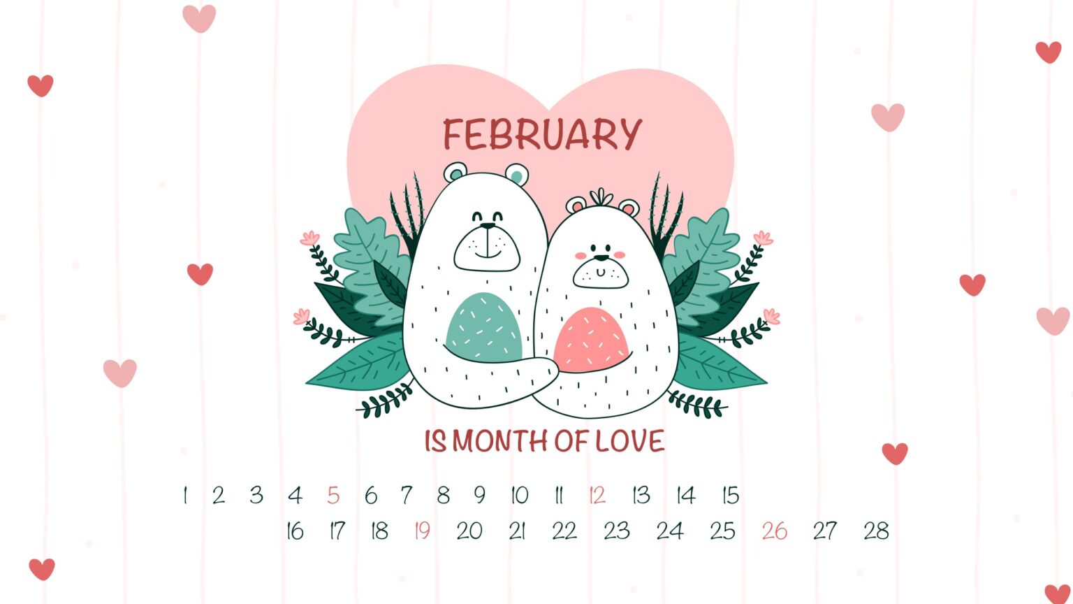 Free February Month Calendar – MasterBundles