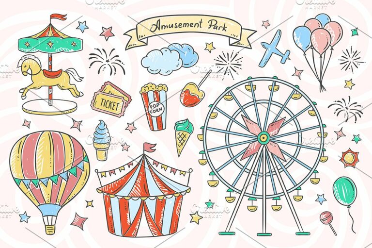 Amusement Park Illustrations – MasterBundles