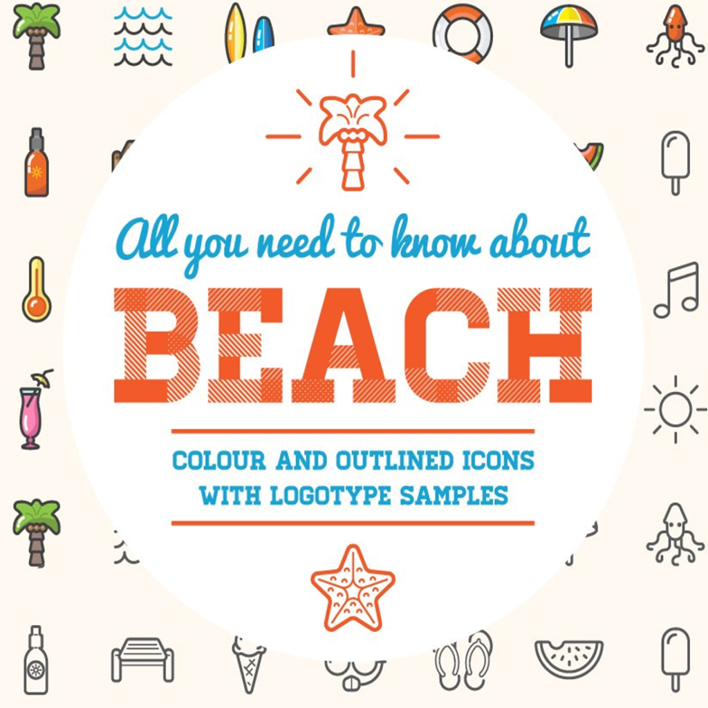 Awesome BeachBar Icons And Logo Set – MasterBundles