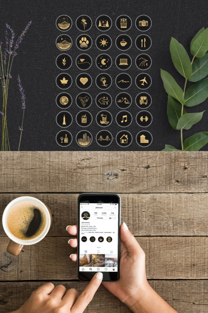 Black & Gold Travel Highlight Icons – MasterBundles