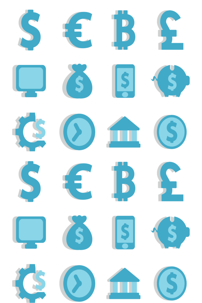 Blue Finance Icons Set – MasterBundles