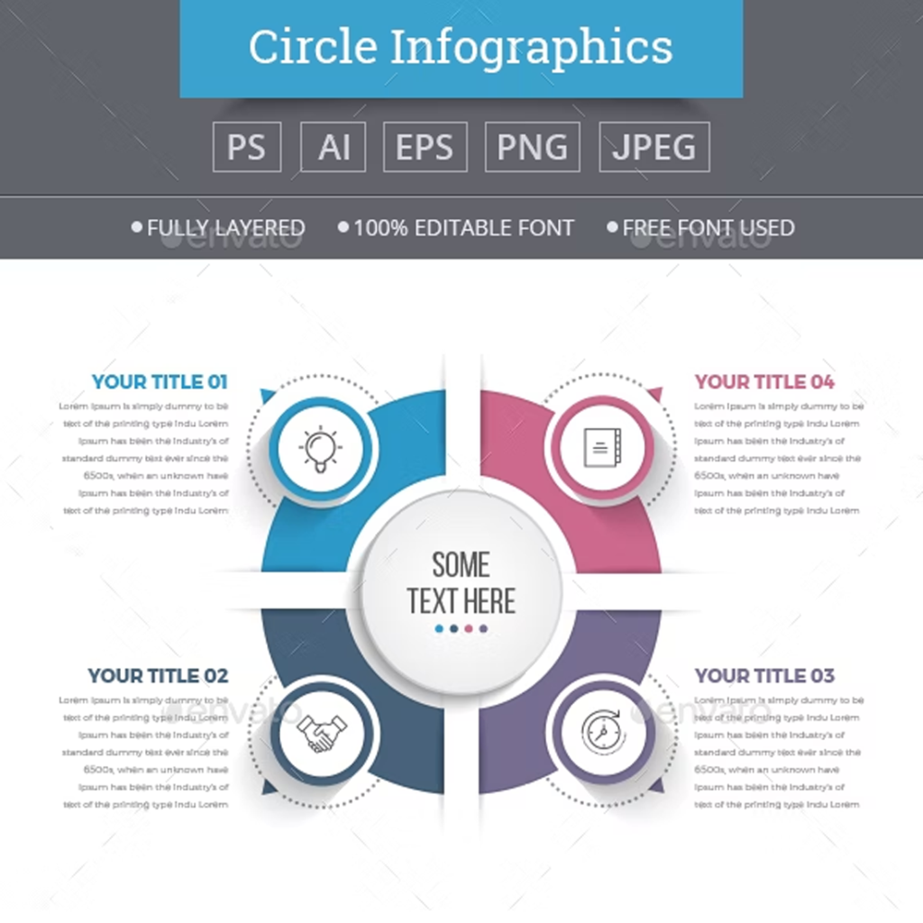 Business Circle Infographics With 04 Steps – MasterBundles