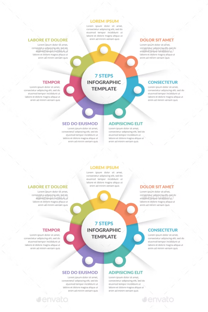 Circle Infographics with Seven Elements – MasterBundles