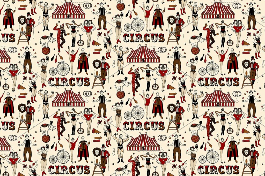 Seamless Circus Pattern. – MasterBundles