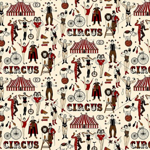 Seamless Circus Pattern. – MasterBundles