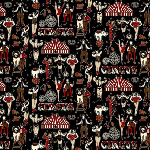 Seamless Circus Pattern. – MasterBundles