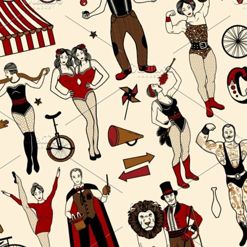 Seamless Circus Pattern. – MasterBundles