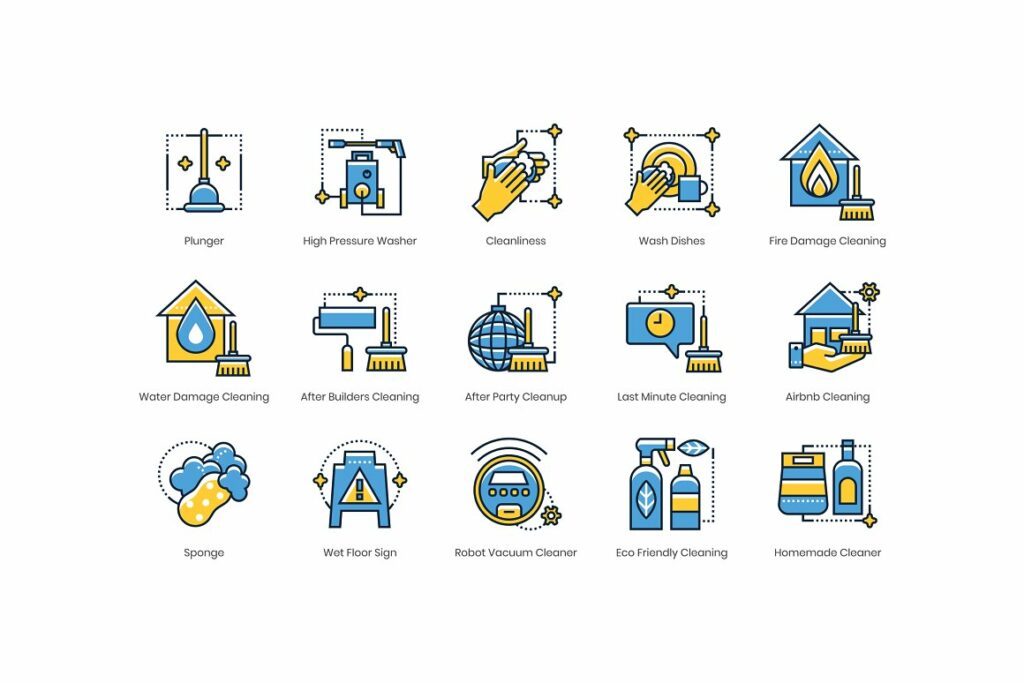 55 Cleaning Icons | Kinetic Series – MasterBundles