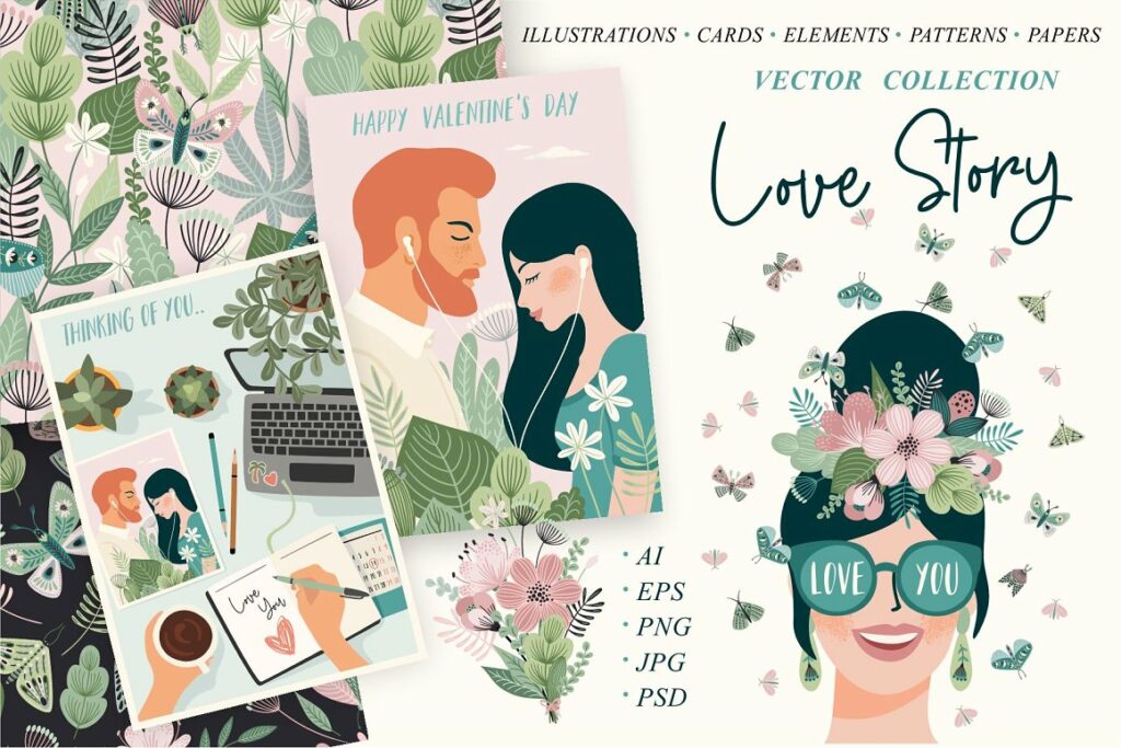 Love Story. Vector Collection. – MasterBundles