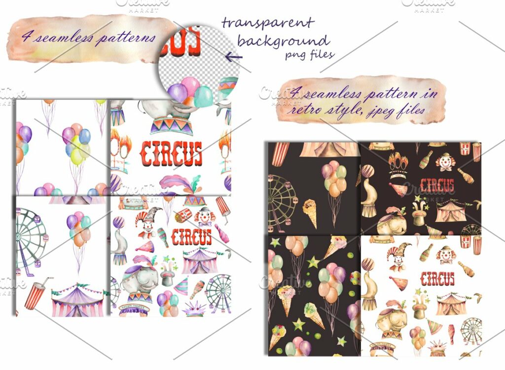 Circus, Watercolor Collection – MasterBundles