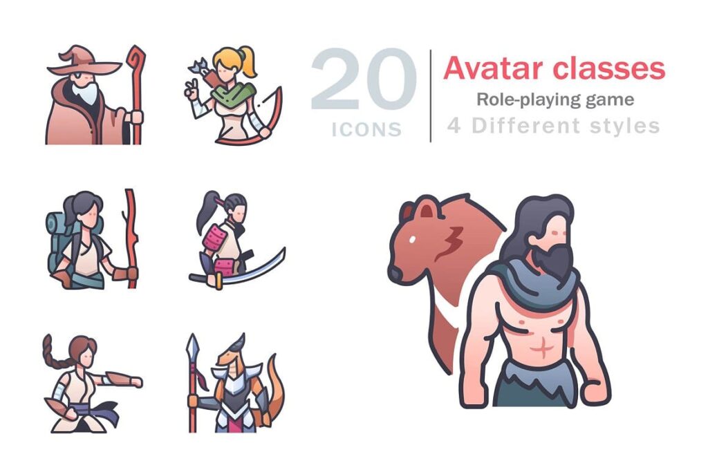 20 Avatar Classes Role-Playing Game – MasterBundles