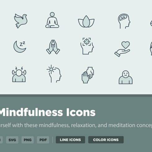 30 Mindfulness Icons – MasterBundles