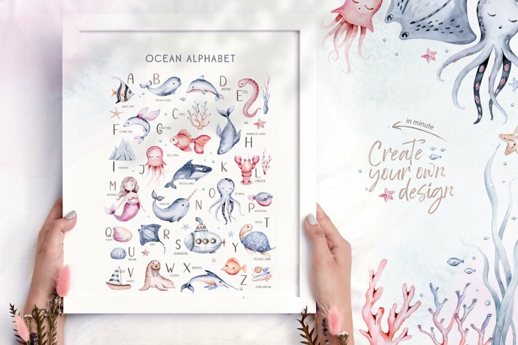 Under The Sea Watercolor Set Part II – MasterBundles