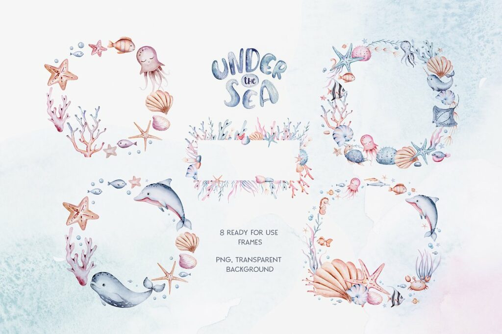 Under The Sea Watercolor Set Part II – MasterBundles