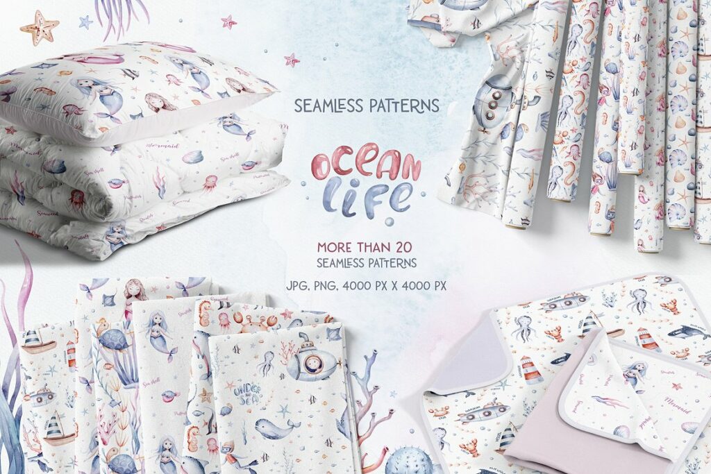 Under The Sea Watercolor Set Part II – MasterBundles