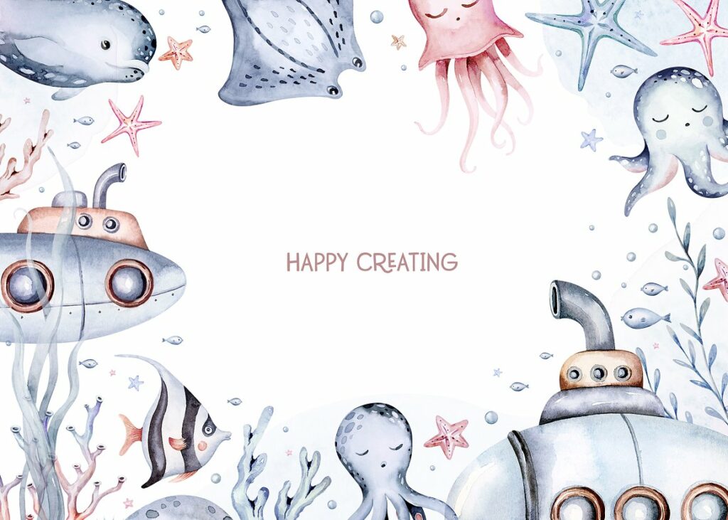 Under The Sea Watercolor Set Part II – MasterBundles