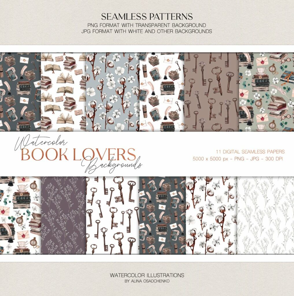 Book Lovers - Watercolor Set – MasterBundles
