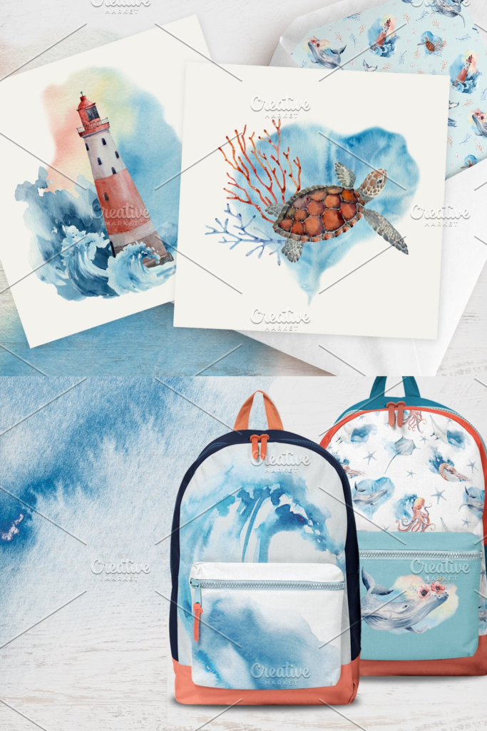 Deep Ocean Watercolor Set – MasterBundles