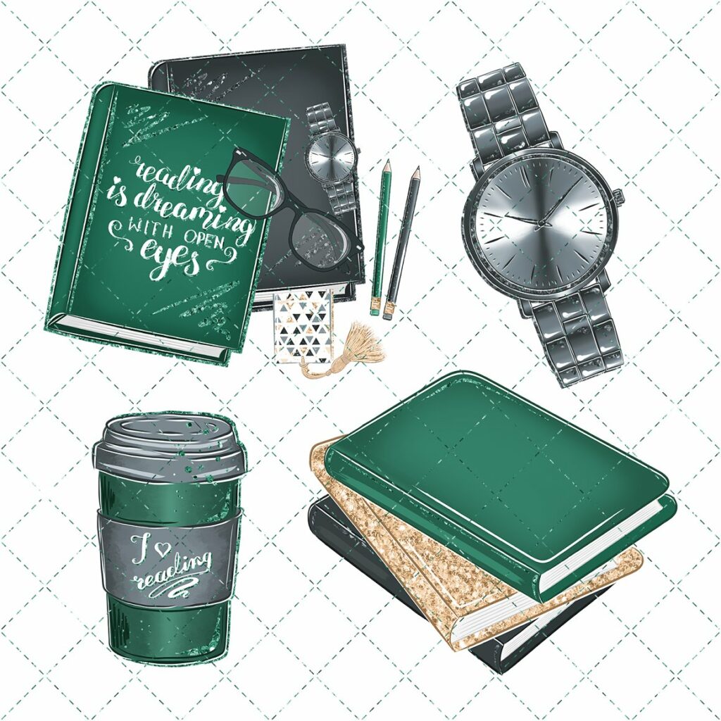 Bookworm Watercolor Fashion Clipart – MasterBundles