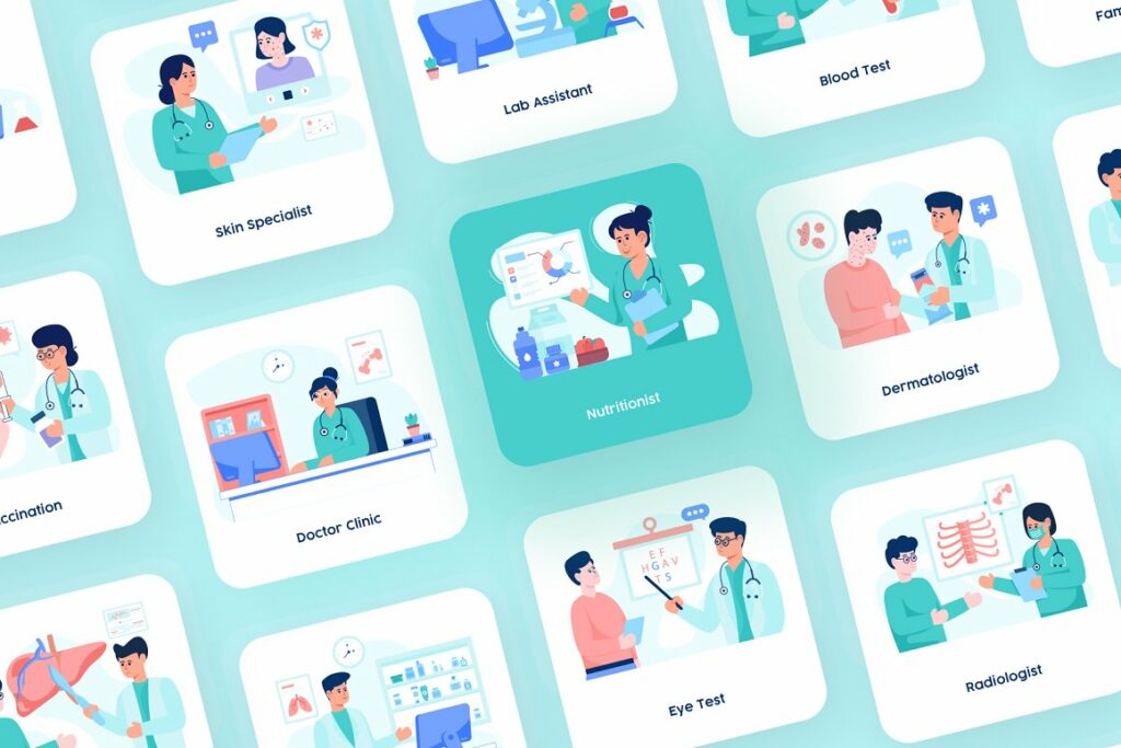 50 Doctor Illustration Set – MasterBundles