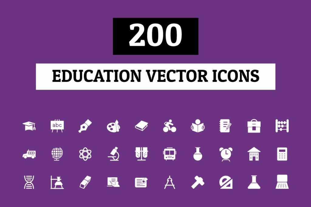 200 Education Vector Icons – MasterBundles
