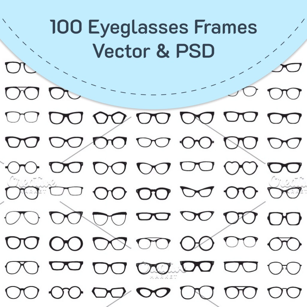 Eyeglasses Frames (Vector & PSD) – MasterBundles
