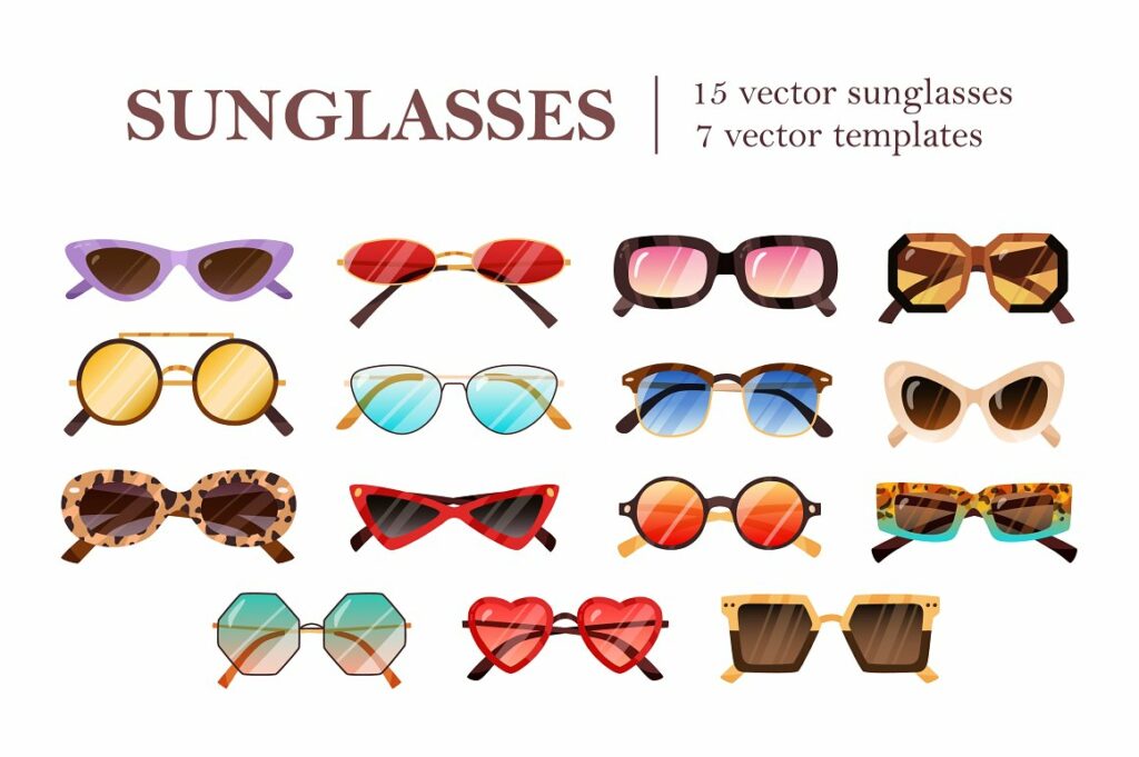 Sunglasses Set And Templates – MasterBundles