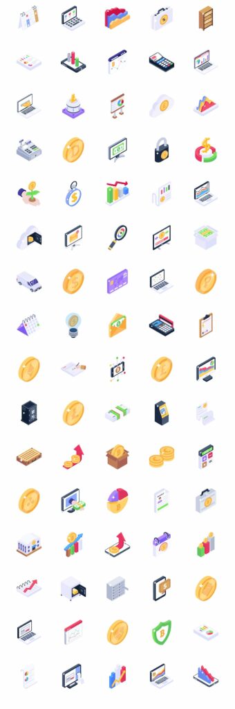 Online Banking Isometric Icons Pack – MasterBundles