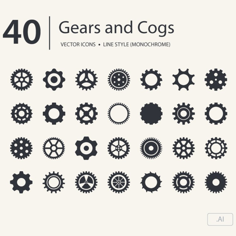Gears And Cogs Icon Set – MasterBundles
