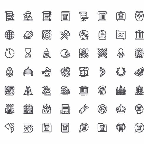 History Line Icons Set – MasterBundles