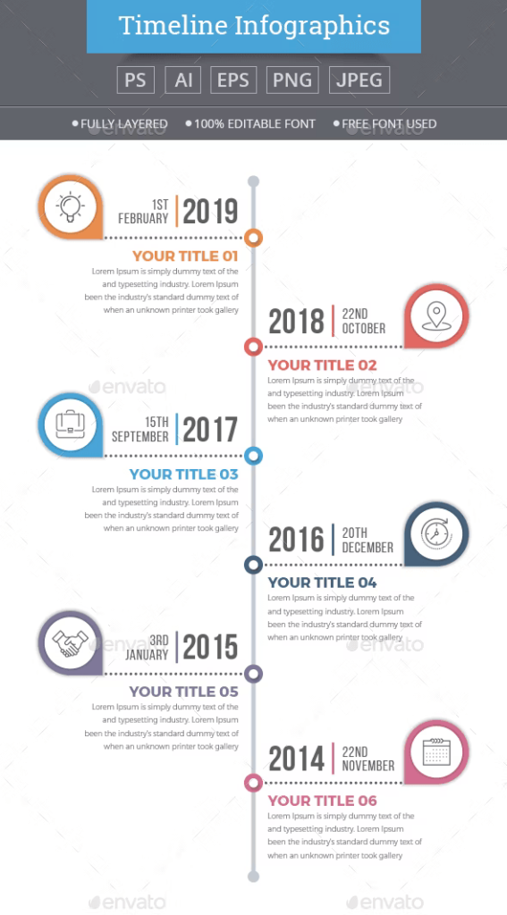 Modern Timeline Infographics – MasterBundles