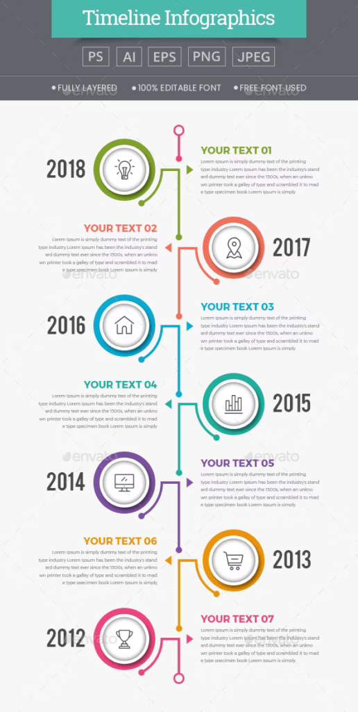 Modern Timeline Infographics – MasterBundles