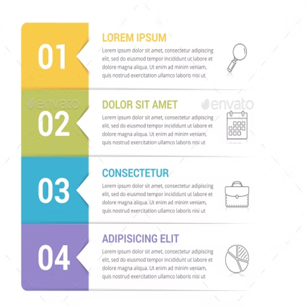 Infographic Template With 4 Steps – MasterBundles
