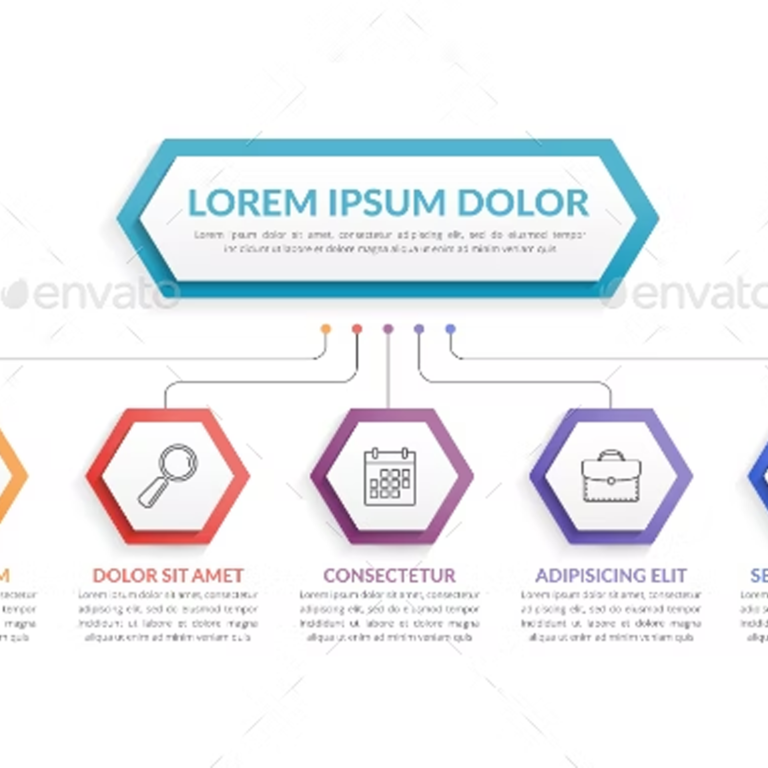 Infographic Template With Five Steps – MasterBundles