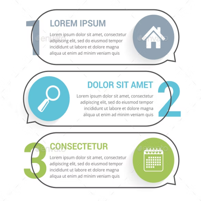 Infographic Template With Three Elements – MasterBundles