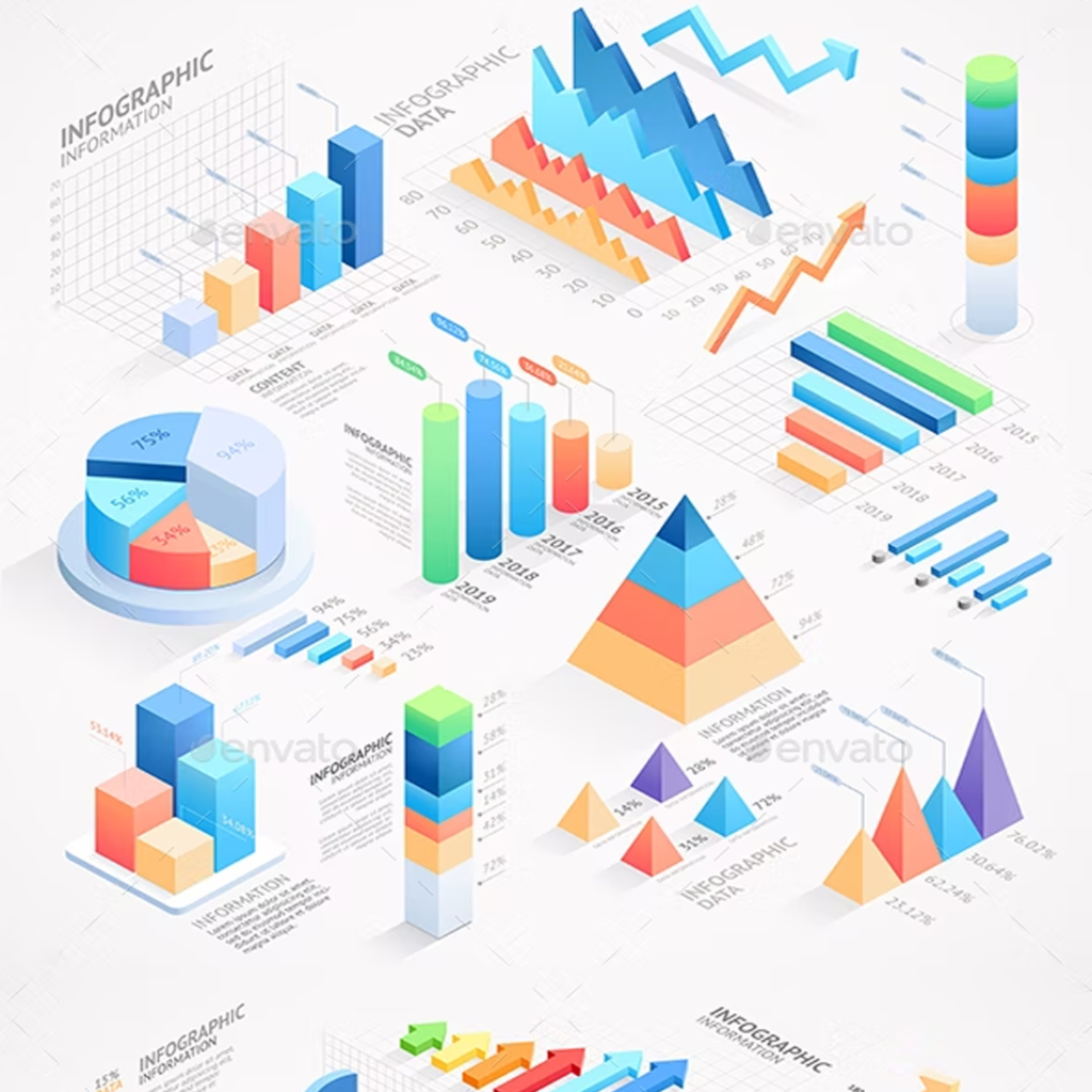 Infographics Isometric Elements – MasterBundles