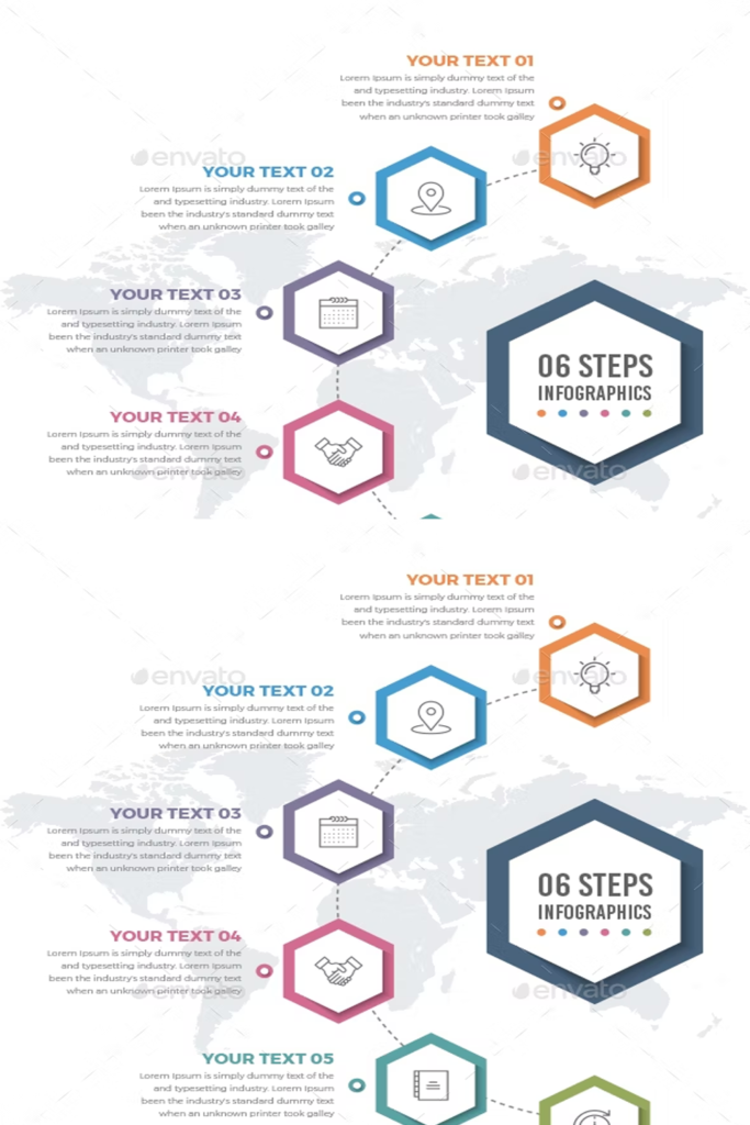 Infographics Template with 06 Steps – MasterBundles