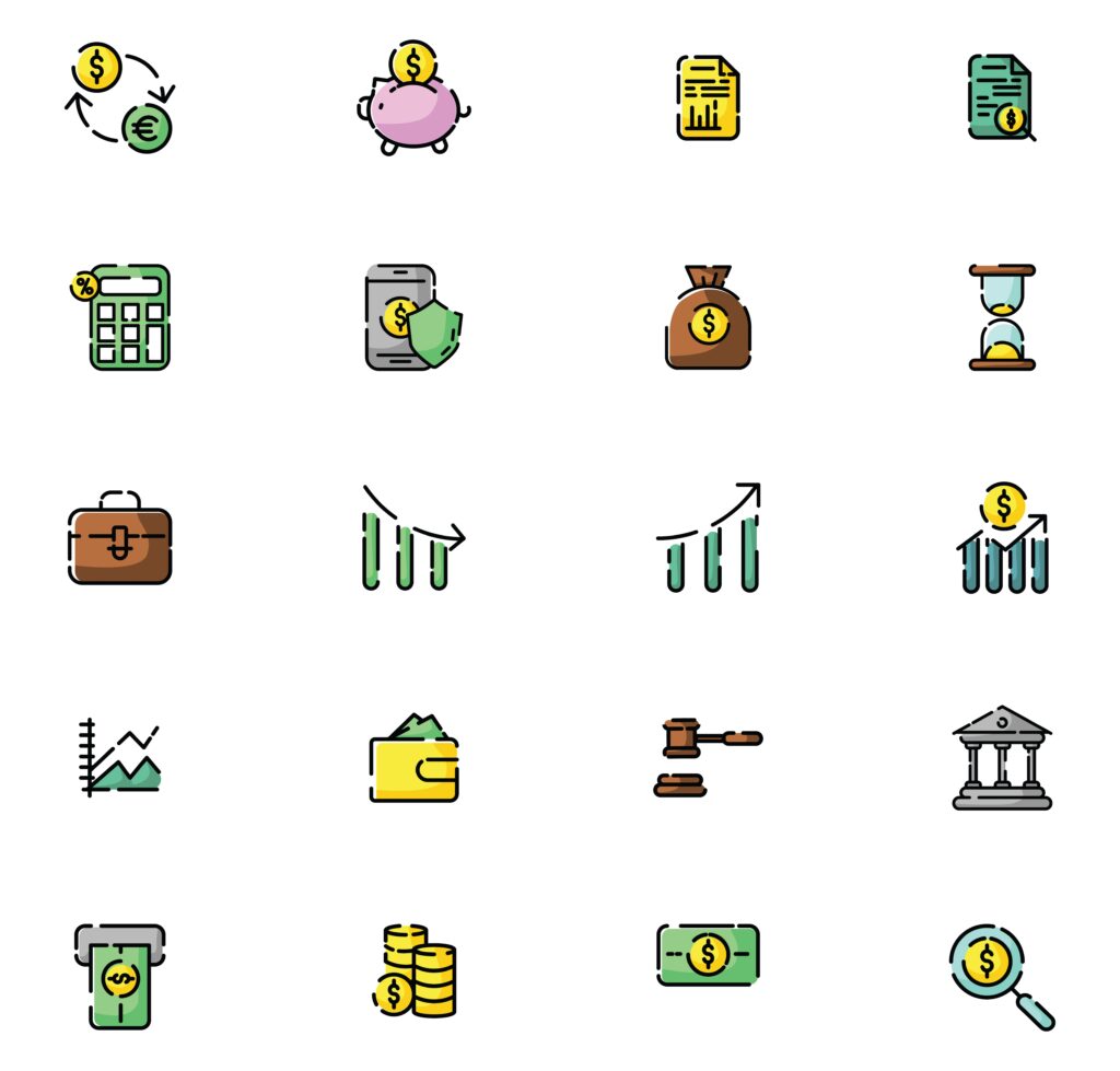 20 Colorful Banking Icons Set – MasterBundles